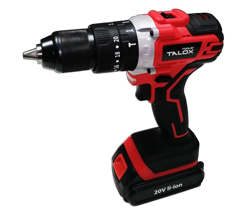 TALOX TALADRO PERCUTOR A BATERIA 20V +2 BATERIAS+CARGADOR